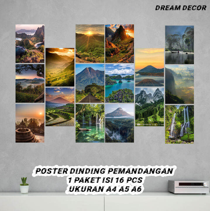 Poster Dinding Tema Pemandangan Keren Ukuran Poster A4 A5 A6 Poster ...