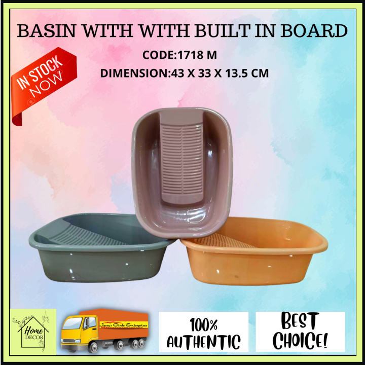 LAUNDRY PLASTIC BASIN WITH BUILT-IN WASHING BOARD/ PLASTIC BASIN 2in1 ...