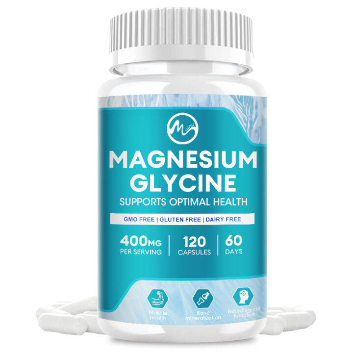 Minch Magnesium Glycinate with Vitamin D3 B2 Heart Health Bone & Nerve ...