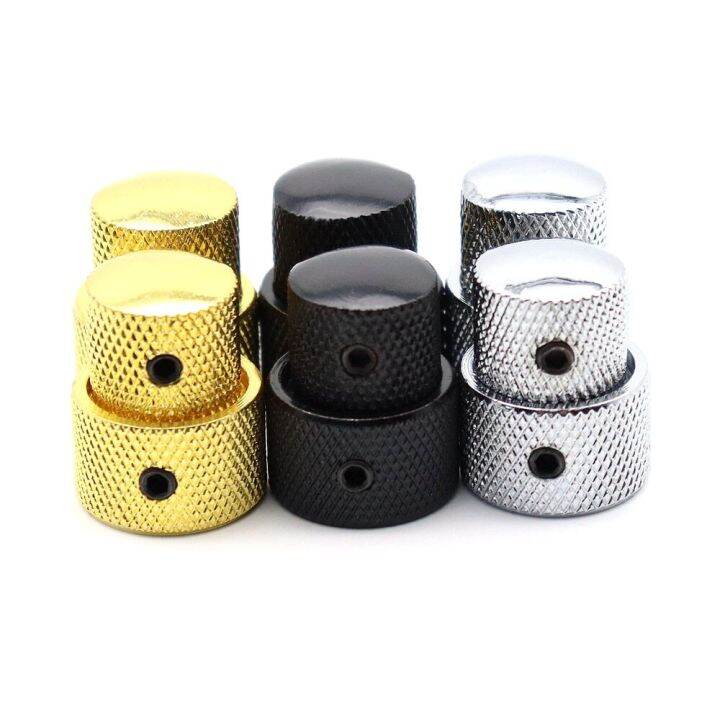 HR-2pcs Metal Knobs Electric Guitar Dual Concentric Stacked Control ...
