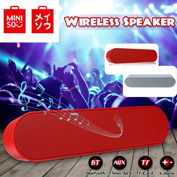 MINISO บลูทูธมินิไร้สายลำโพงซับวูฟเฟอร์แบบพกพาลำโพง USB AUX TF | Lazada ...