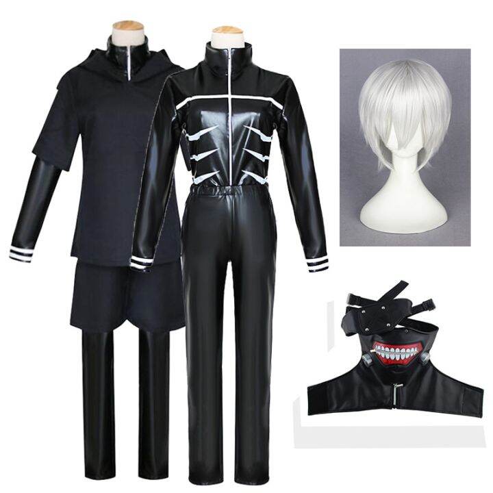 Anime Tokyo Ghoul Kaneki Ken Cosplay Costume Jacket Uniform Coat Mask ...