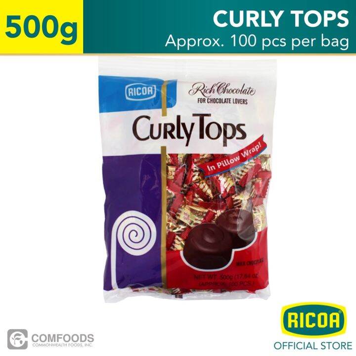 RICOA Curly Tops Milk Chocolate 500g (100s) | Lazada PH