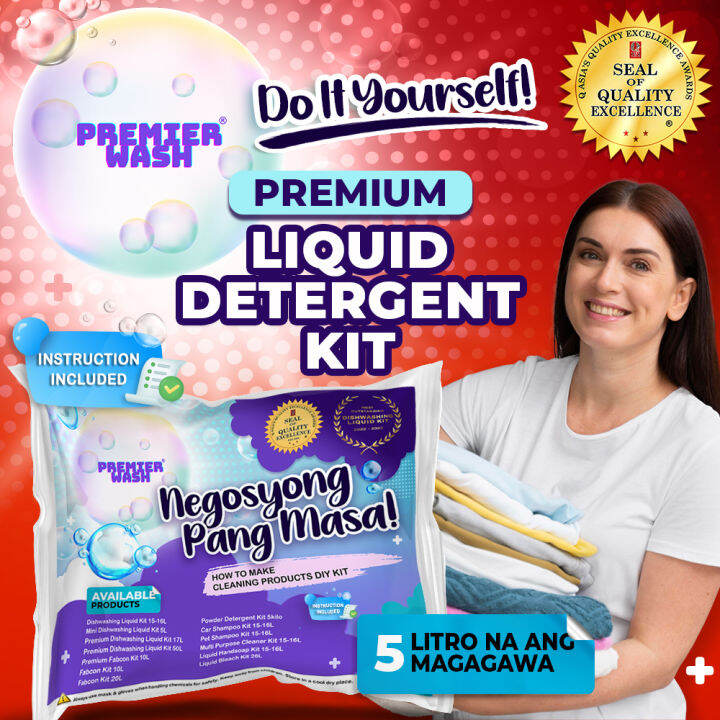 MINI PREMIUM LIQUID DETERGENT KIT 5 LITERS YIELD - PREMIER WASH | Lazada PH