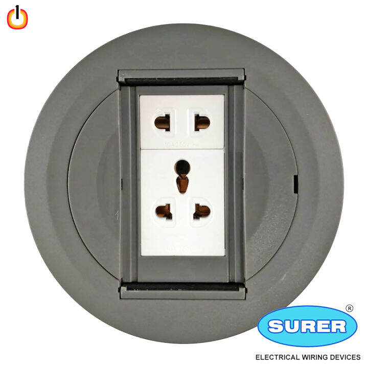 Surer 1021 2 Gang Pop-up Floor Outlet, Round Type (ABS) with Utility ...