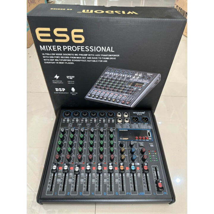 Mixer Wisdom ES6 6 Channel Mixer USB with Bluetooth 16dsp | Lazada Indonesia