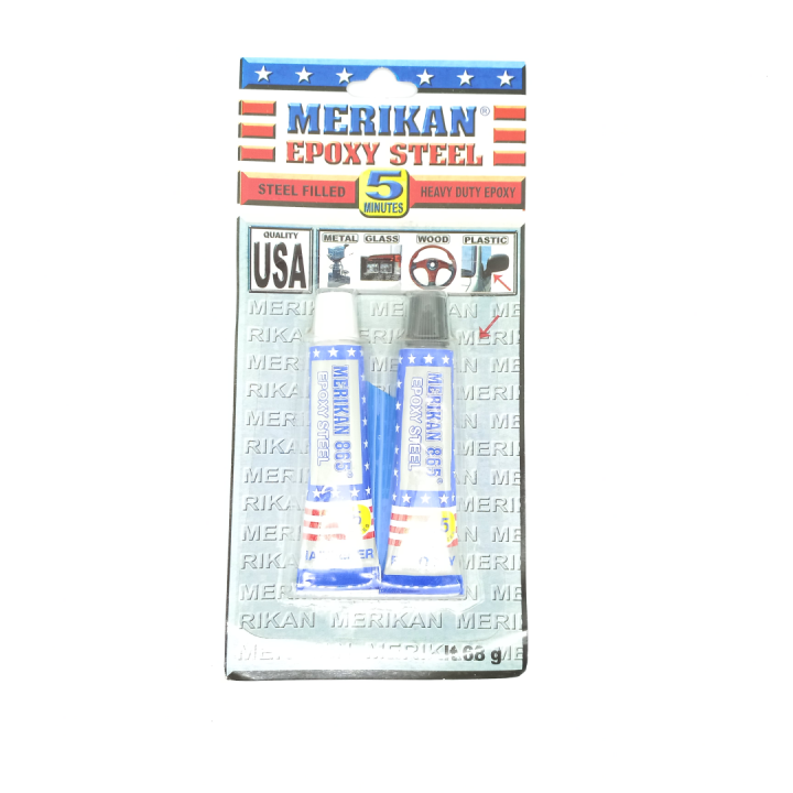 Lem Besi Plastik Kaca Kayu Merikan Epoxy Stell 5 Menit Perekat 68 gram ...