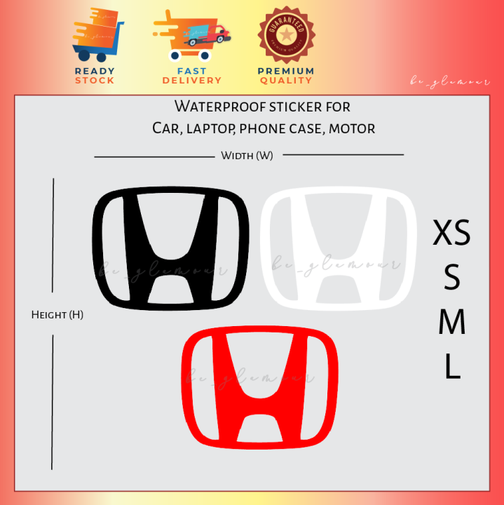 Honda logo sticker city civic motor stiker reflective waterproof cahaya ...