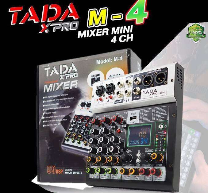 MIXER TADA M-4 มิกเซอร์ขนาดเล็ก 4CH 2 mic / 1 stereo inputs ไฟแฟนทอม ...