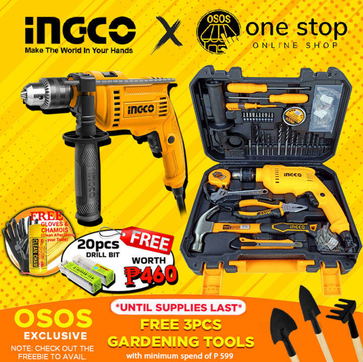 INGCO Impact Drill with 115 pcs Tools Set Accessories and Case HKTHP11151 w/ FREEBIES! *OSOS ...