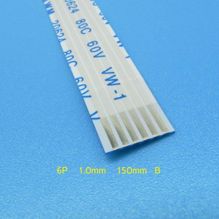 ☁ 2PCS New FFC FPC flat flexible cable 6pin 1.0mm pitch 6 pin Reverse Length 150mm 15cm Width ...