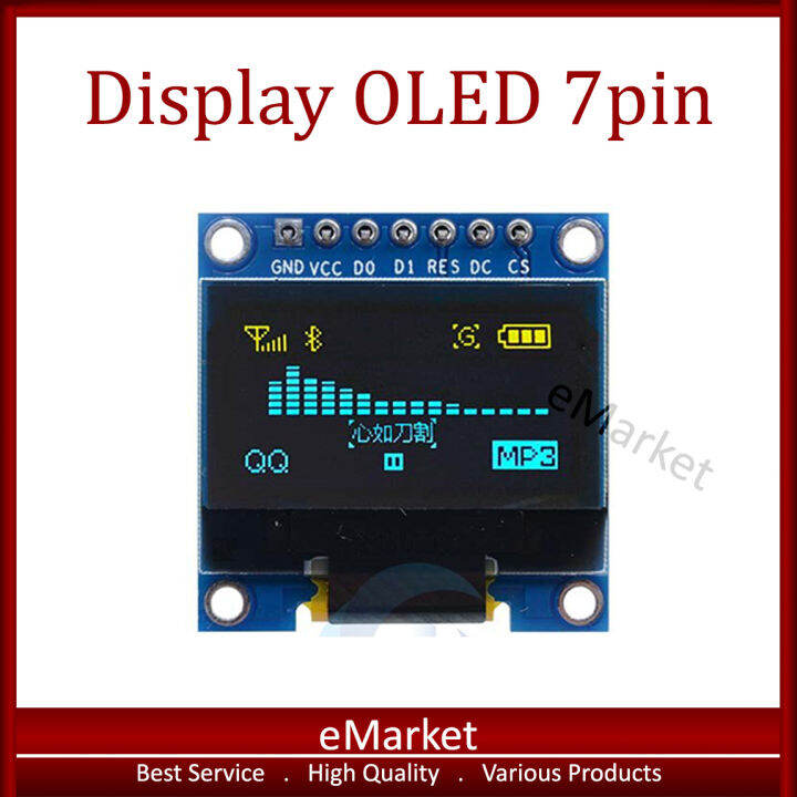 Modul Display OLED 7pin 128x64 0.96 Inch SPI IIC LCD Arduino | Lazada ...