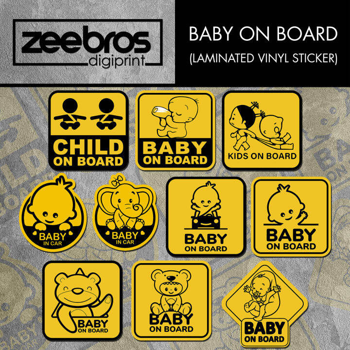 BABY ON BOARD STICKER ZEE Bros. DigiPrint | Lazada PH