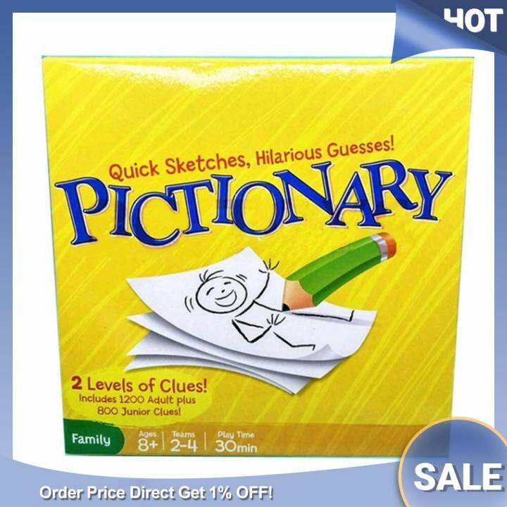 Classic UNO Pictionary Board Game Quick Sketches Crazy Guesses For ...