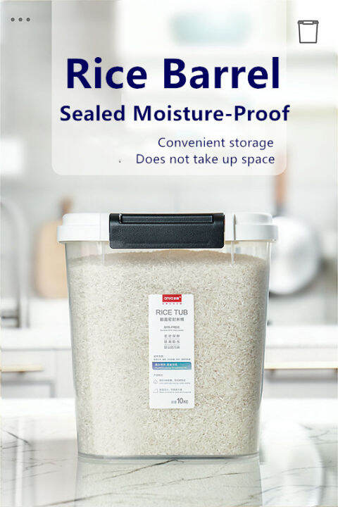 Large capacity storage rice box 10KG/15KG/25KG Sealed rice drum with ...