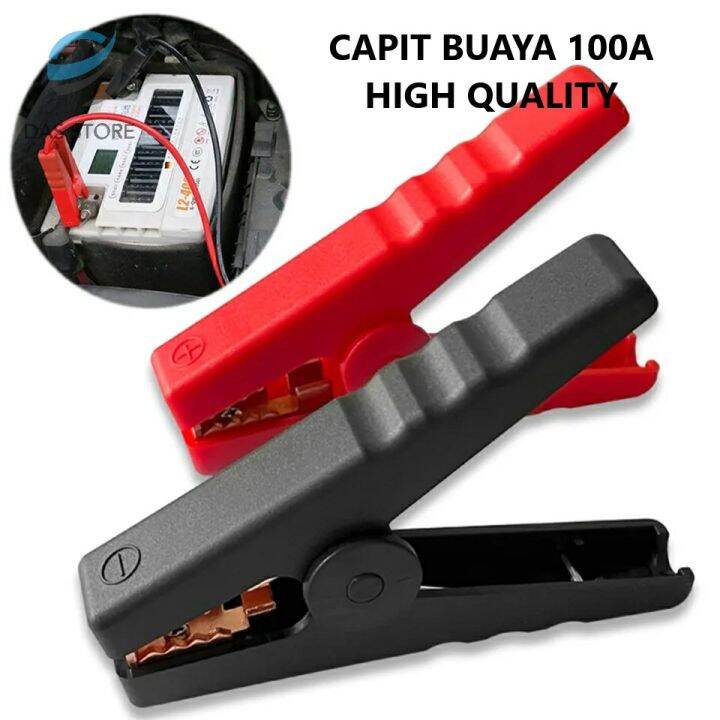 Jepitan Buaya Aki 100A 90mm Body full coer Plastik Aligator Car Battery ...