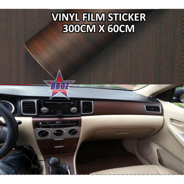 300cm X 60cm Dark Brown Wooden Vinyl Film Car/Motor Sticker Wrap | Lazada