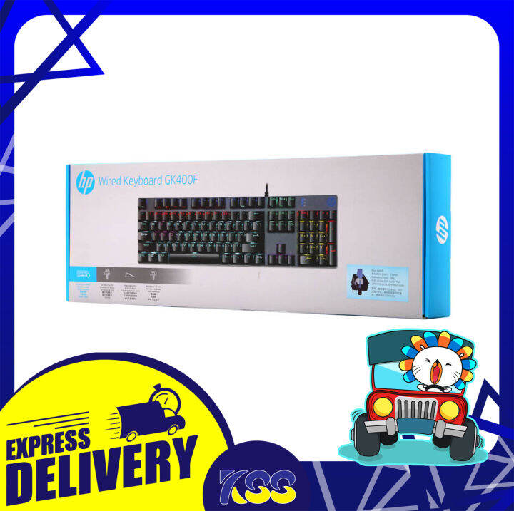 คีบอด คีย์บอร์ด คีย์บอร์ดมีไฟ คีย์บอร์ดเกมมิ่ง HP GK400F Gaming USB ...