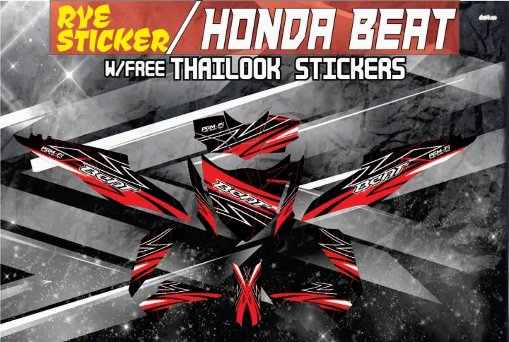 Decals, Sticker, Motorcycle Decals for Honda Beat 110, V1, FI,007 ...
