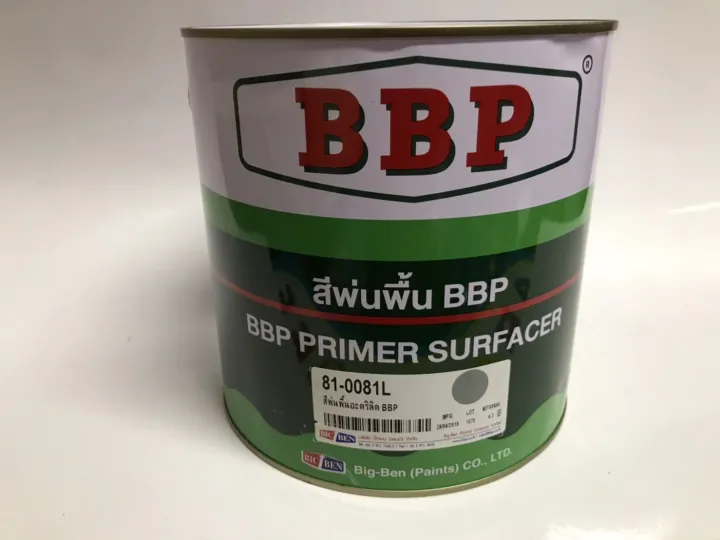 สีพ่นรองพื้นอะคริลิค บีบีพี #สีเทา# 81-0081*BBP Primer Surfacer ขนาด แกลลอน 4.4กิโลกรัม ***ส่ง ...