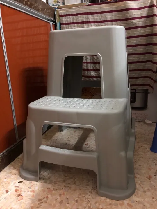 Big Heavy Duty Plastic Step Chair Ladder Bangku Tangga Plastik 100kg ...