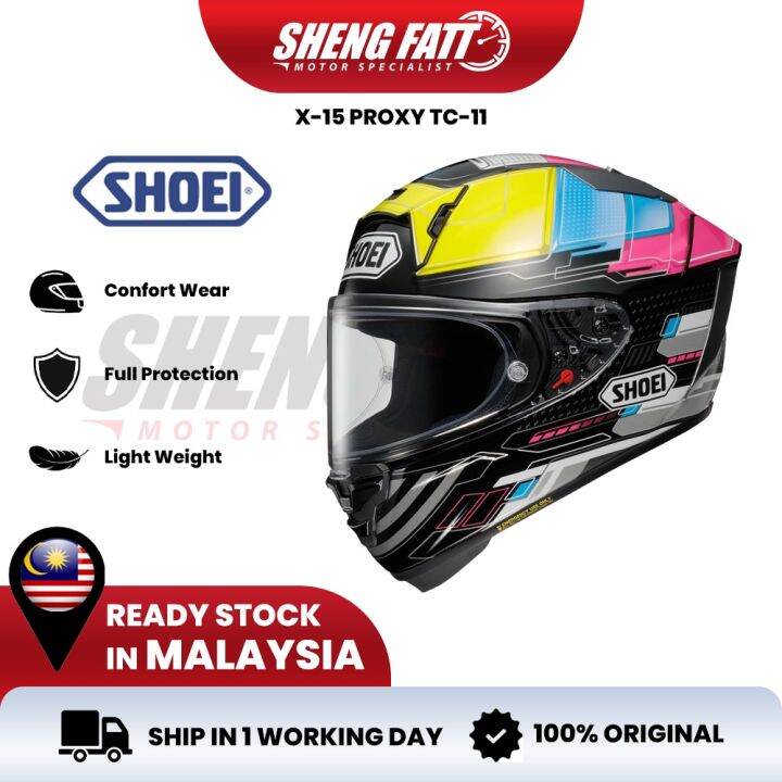 SHOEI X-FIFTEEN Proxy TC11 Helmet Original Motor Visor Topi Keledar Full Face Original Superbike ...