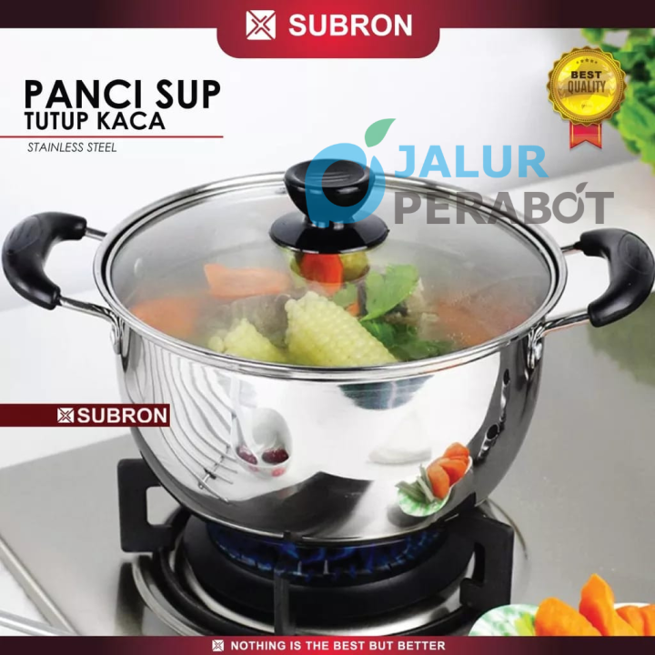 SUBRON Soup Pot 22cm Panci Sup Stainless Tutup Kaca | Lazada Indonesia