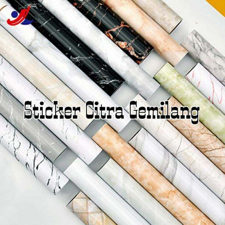 Stiker Marmer glossy Lantai Dinding Dapur Meja pelindung Furniture anti ...