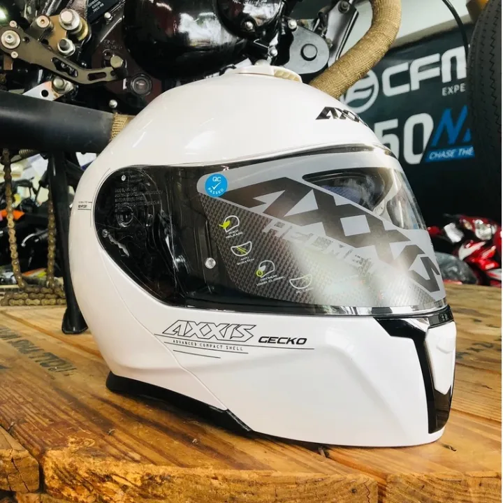 AXXIS FU403 SV Gecko SV Flip-Up Modular Double Visor Fullface Helmet ...