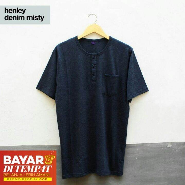 Kaos Polos Kancing Warna Denim Cotton Combed 30s/ KAOS POLOS KANCING ... Kaos Polos Kancing Warna Denim Cotton Combed 30s/ KAOS POLOS KANCING ...