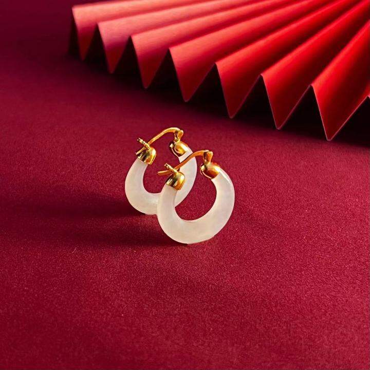 Hetun S925 ต่างหูผู้หญิงทรงกลมเงินแท้ 2022 ใหม่หรูหราเบาๆและไฮเอนด์ ...