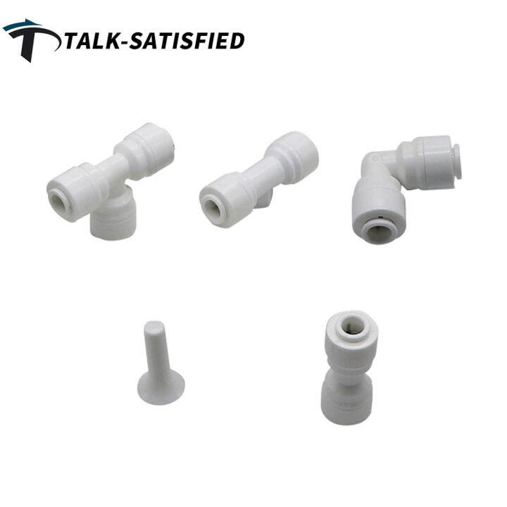 10Pcs Reverse Osmosis Quick Connector T Elbow Straight 1/4" OD Slip ...