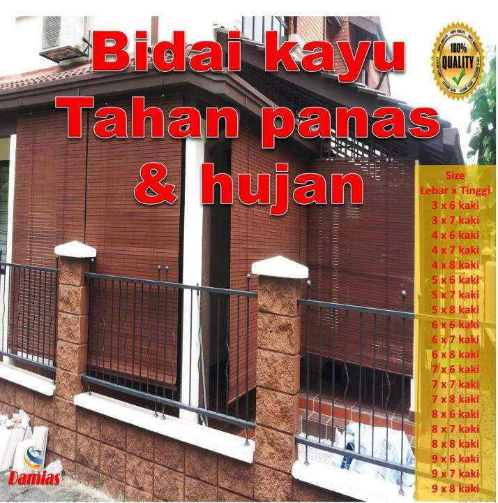 Kualiti Tip Top bidai kayu wooden blinds blind wood Tahan Panas dan ...