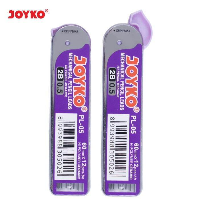 Joyko PL-05 Paket Mechanical Pencil Lead 2B 0.5 mm Isi Pensil Mekanik PL05 Isi 12 Batang Hi ...
