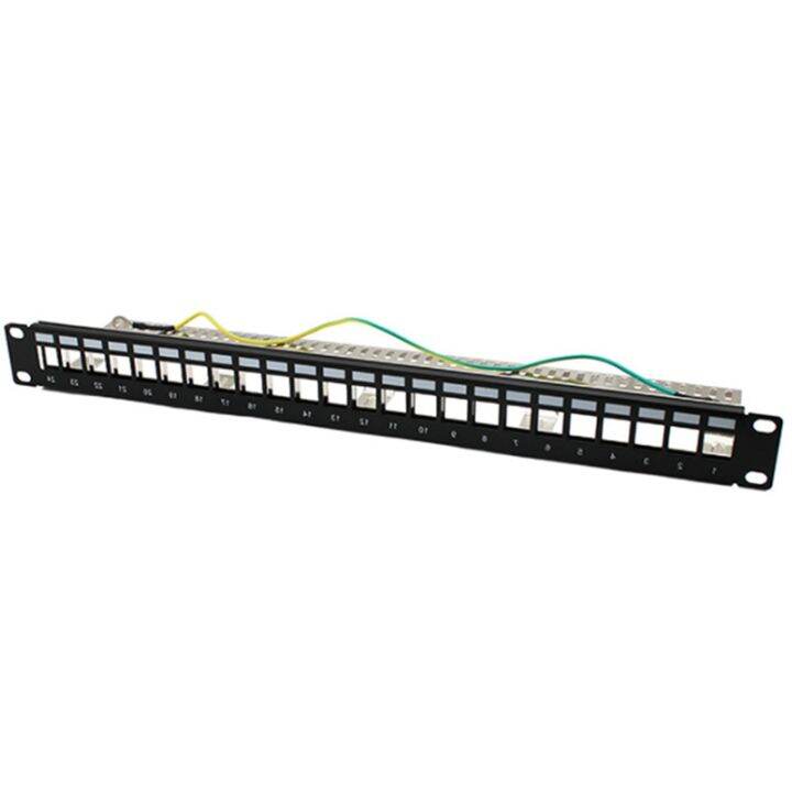 24 Port RJ45 Blank Patch Panel 1U 19 Inch All-Metal Rack Mount Suitable ...