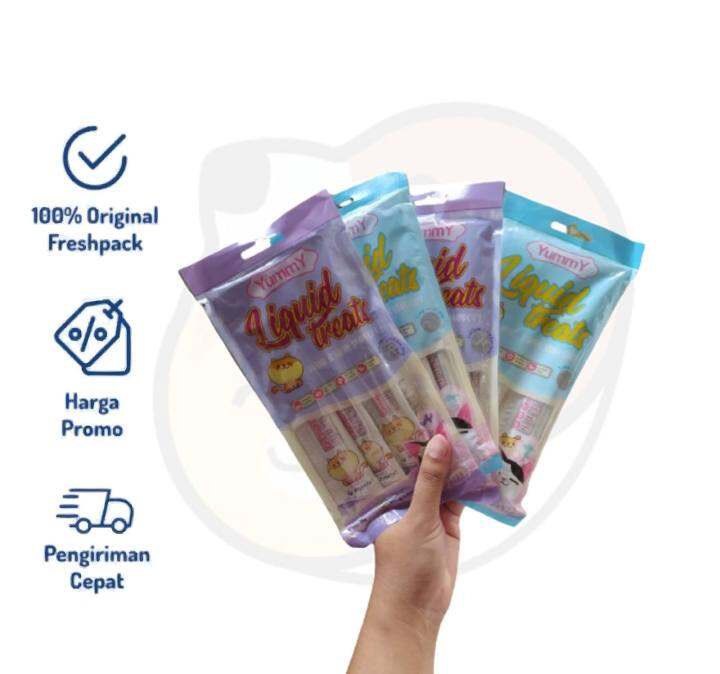 Yummy Liquid Treats 15gr x 4pcs / Snack Kucing Non Meo Me-o Bio Creamy ...