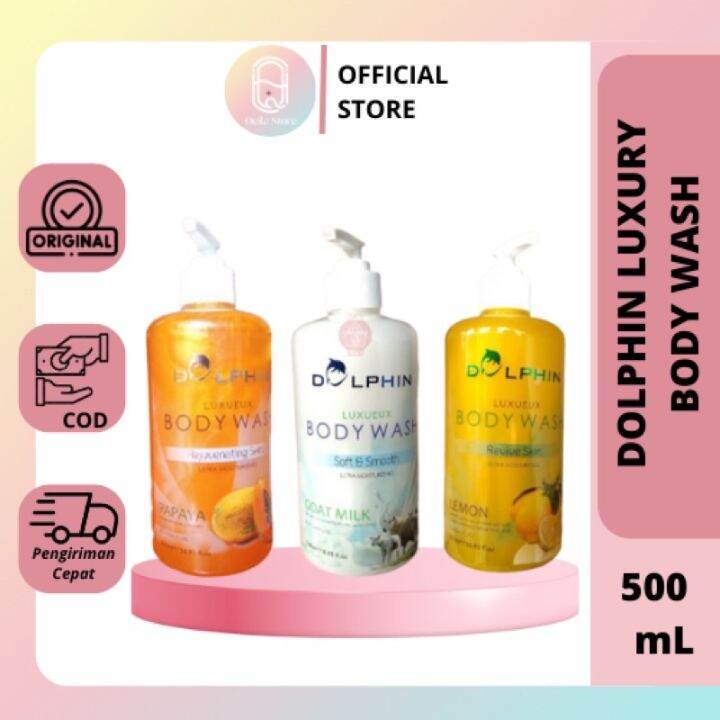 DOLPHIN BODY WASH 500 ML PAPAYA SABUN MANDI DOLPHIN BPOM 100% ORIGINAL ...