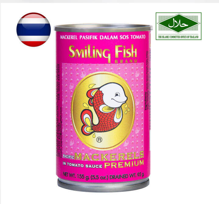 SMILING FISH Pacific Mackerels in Tomato Sauce Premium 155g, Thailand ...