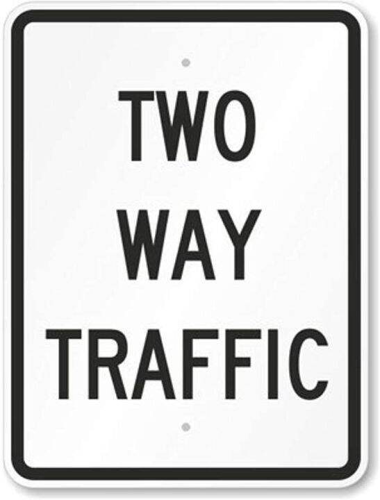 Metal Deco Sign 1x1 inches Metal Road Sign Two Way Traffic Heavy-Duty ...
