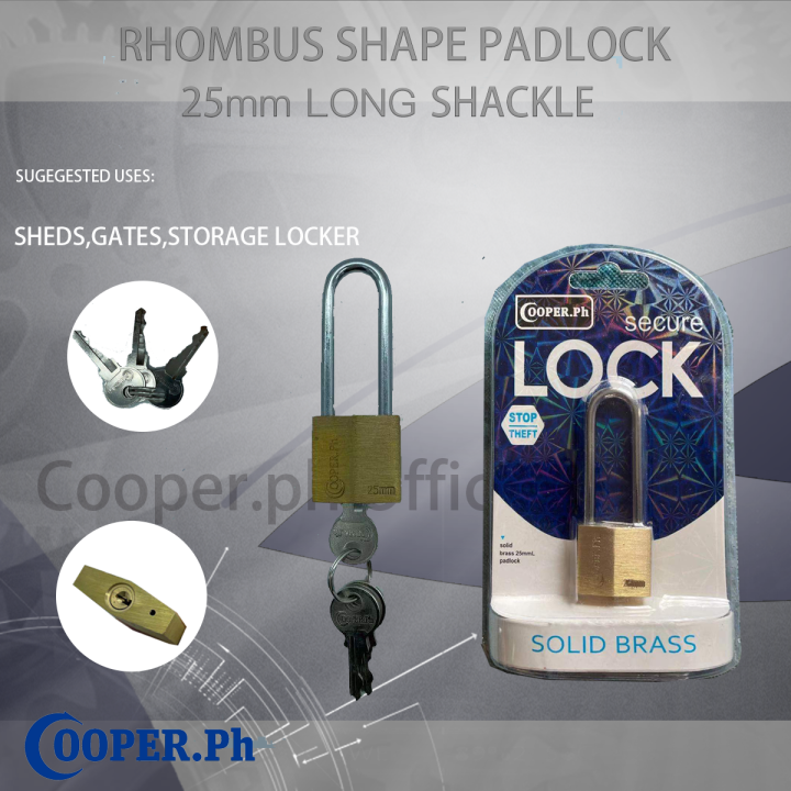 Cooper.ph CP-BPB Rhombus Shape Brass Padlock Short and Long | Lazada PH