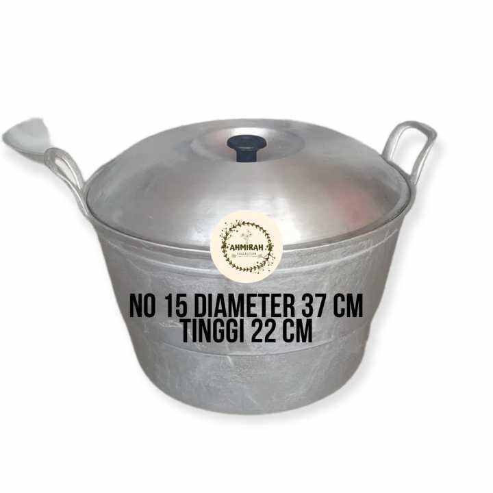 Panci Langseng Dandang Kukus Aluminium jumbo besar No 13-15 Tebal Anti ...