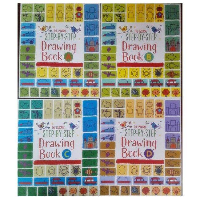 Usborne Step by Step Drawing Book สมุดสอนวาดรูปแบบเป็นขั้นตอน เซต 4 ...