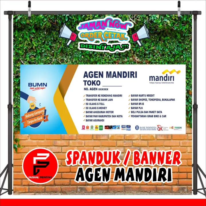 Spanduk Banner Agen Mandiri Ukuran 3 x 1 meter | Lazada Indonesia