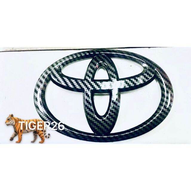 CARBON BLACK 15CM TOYOTA LOGO EMBLEMS STICKER | Lazada