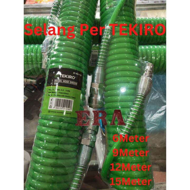 TEKIRO - Selang Kompresor Angin Recoil Hose 6m 9m 12mtr 15meter 150PSI ...