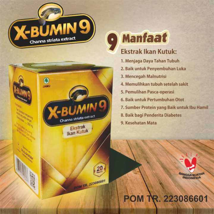 X-BUMIN 9 Ekstrak Ikan Kutuk isi 20 Kapsul (EKSTRASI TINGGI) | Lazada ...