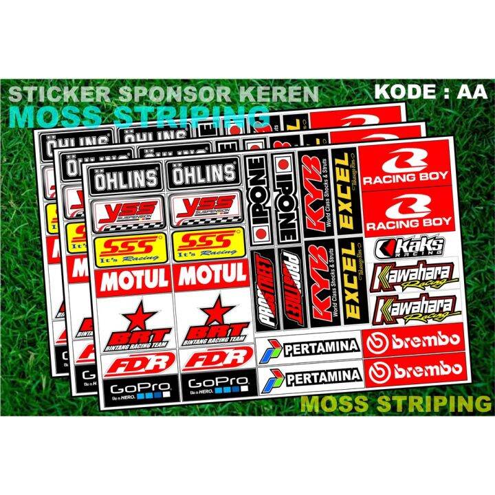 STIKER STICKER SETIKER PACK SPONSOR SEPONSOR BERBAGAI MERK BRAND BESAR ...