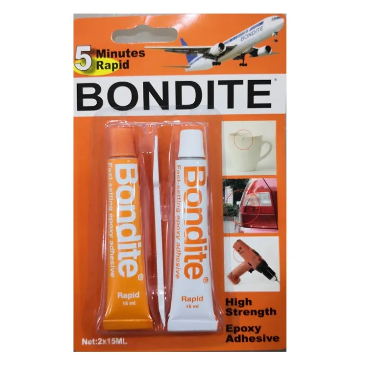 BONDITE FAST SETTING EPOXY ADHESIVE RAPID 5 MINUTES FOR METAL, WOOD ...