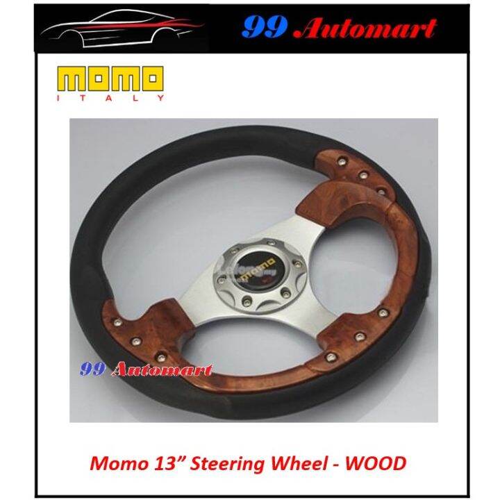 (WOOD) MOMO 13 Inch Spoke Steering Wheel Car Steering Wheel Rally ...