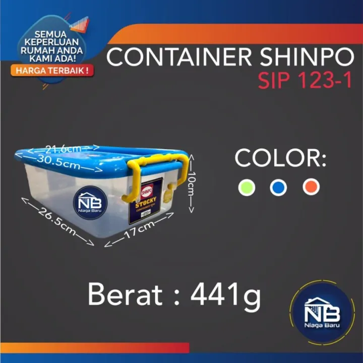 CONTAINER BOX SHINPO CB 5 LITER STOCKY SIP 123-1 | Lazada Indonesia